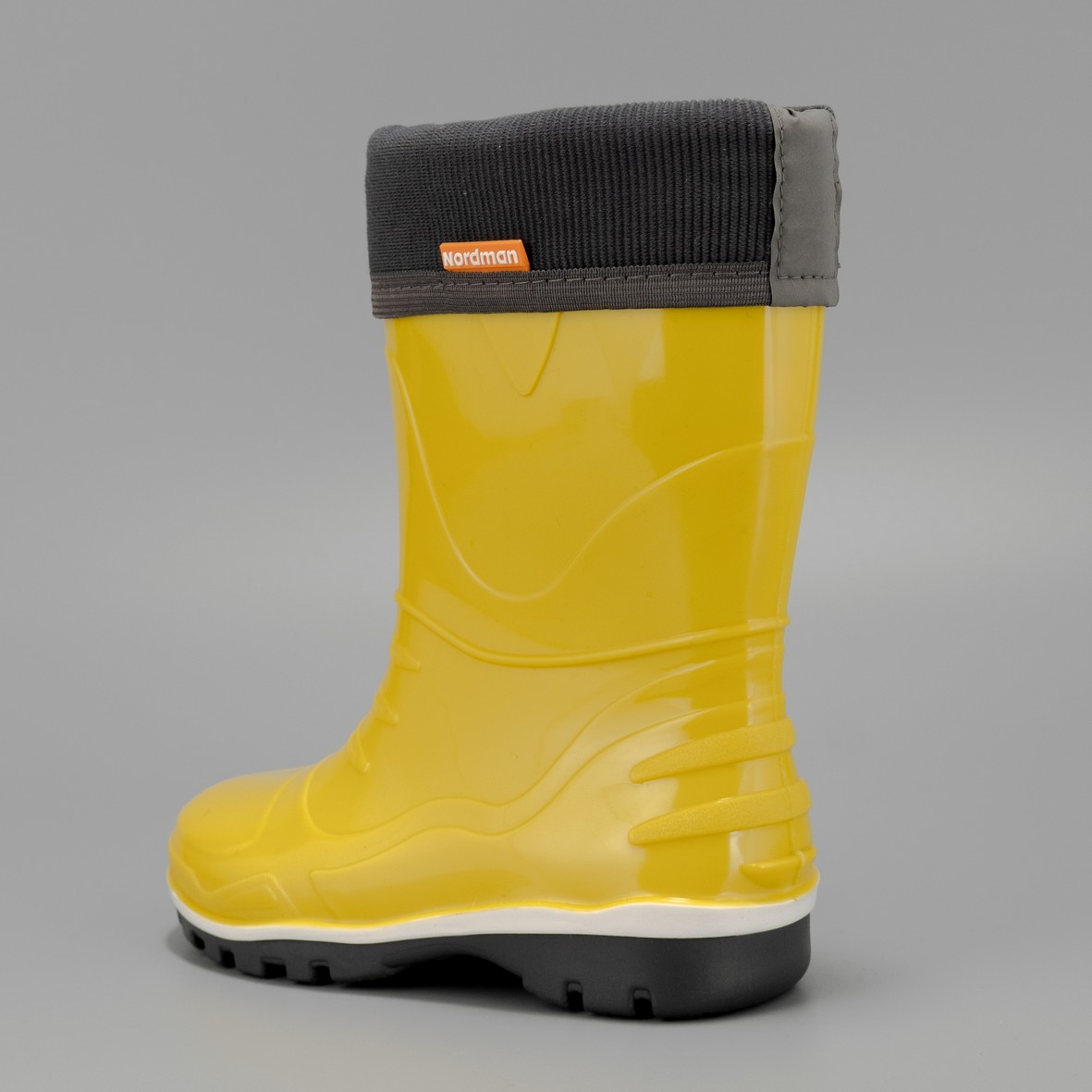 Детские резиновые сапоги с флисовым утеплителем NORDMAN STEP желтые ...