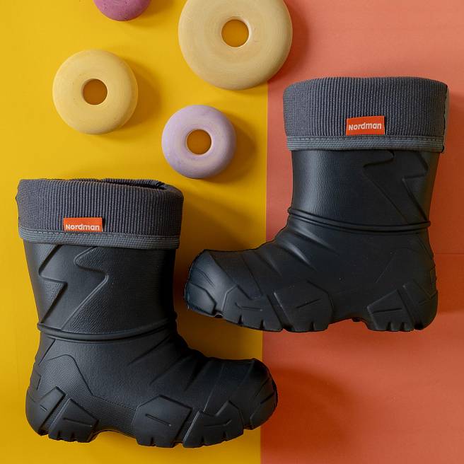 Сапоги детские Nordman Kids со съемным флисовым утеплителем серые - купить в интернет-магазине ...